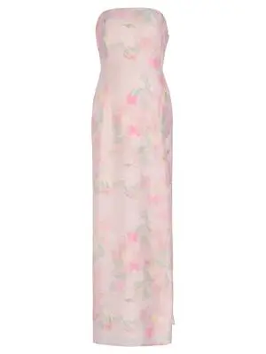 Bernadette Elora Floral-print Strapless Woven Maxi Dress - Pink