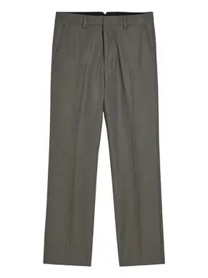 Ami Straight-leg Wool Trousers - Charcoal