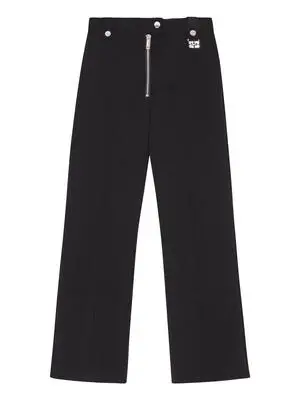 GANNI Bonded Crepe Pants - Black