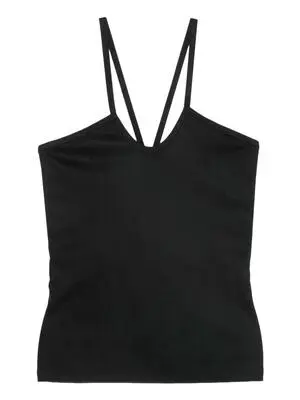 Imperial Ribbed Sleeveless Top - Black