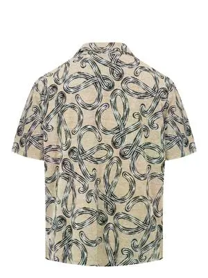 Loewe Anagram-pattern Short-sleeve Shirt - Neutrals