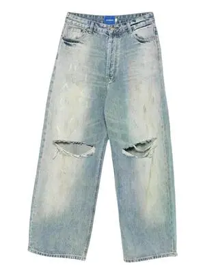 DAGGER Johnny Distressed Wide-leg Jeans - Blue