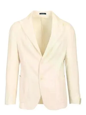 GUARINUCCI Slub-texture Notched-lapels Blazer - Neutrals