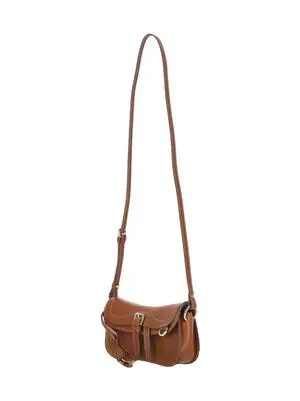 BOLDRINI Contrast Stitch Buckle Fastening Cross Body Bag - Brown
