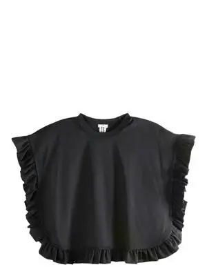 Comme Des Garçons Ruffled Sleeveless T-shirt - Black