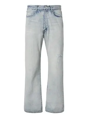 Auralee Faded Straight Jeans In Light Indigo - Blue