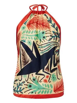 Etro Printed Silk Halterneck Top - Multicoloured