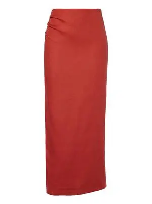 SIR. Linen Maxi Skirt - Red