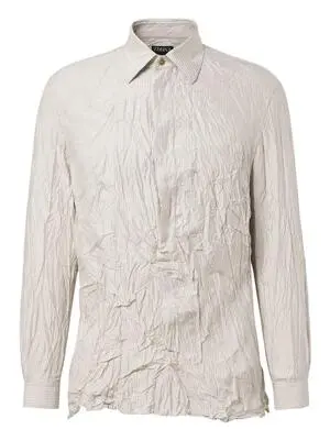 Zegna Striped Silk Shirt - Beige