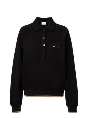 The Upside Collared Elle Cotton Polo Shirt - Black