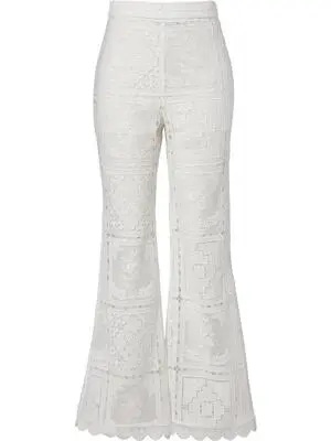 Zimmermann Lace Flared Trousers - White