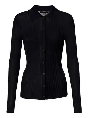 Gucci Ribbed Knit Cardigan - Black
