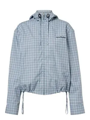 Acne Studios Checked Hooded Technical Jacket - Blue