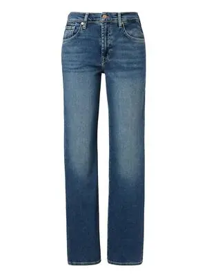 7 For All Mankind Stovepipe Straight Jeans - Blue