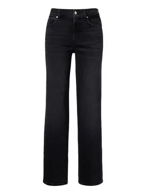 7 For All Mankind Stovepipe Straight Jeans In Inkstorm - Black