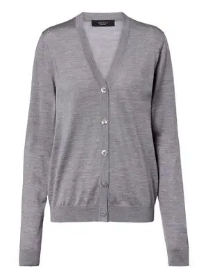Gucci Wool Cardigan With Embroidery - Grey