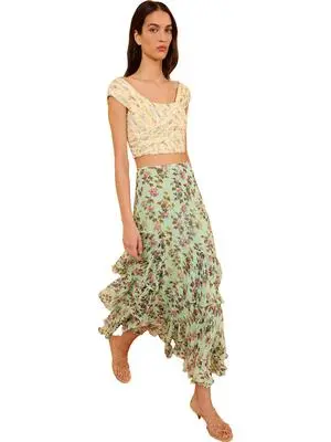Ulla Johnson Meadow Silk Midi Skirt - Opaline
