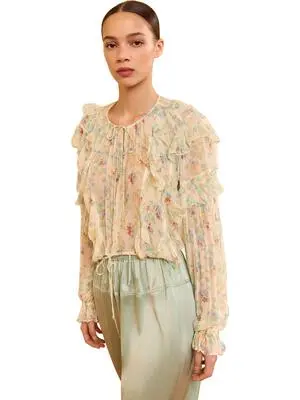 Ulla Johnson Delfina Silk Blouse - Moon Petal