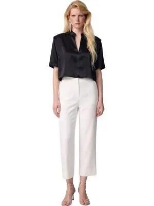 THEO THE LABEL Phaenna Shoulder Pleat Tee - Black