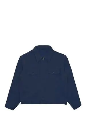 FORTELA Albert Linen Jacket With Zip Up And Patch Pockets - Blue