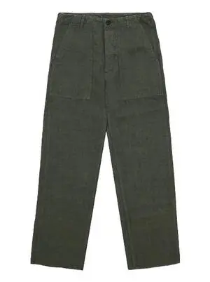 FORTELA Linen Fatigue Trousers - Military Green
