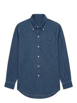 FORTELA King Linen Striped Shirt - Blue