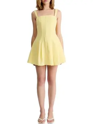 EXTRO & VERT Zoe Textured Seam Mini Dress - Yellow