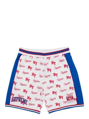 Supreme Mitchell & Ness Monogram Basketball Shorts - White
