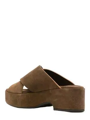 CURIOSITÈ Criss-cross Platform Sandals - Brown