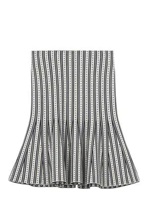 Alexander McQueen Striped Knit Mini Skirt - Ivory/navy