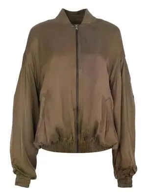 A PAPER KID Floral Appliqué Bomber Jacket