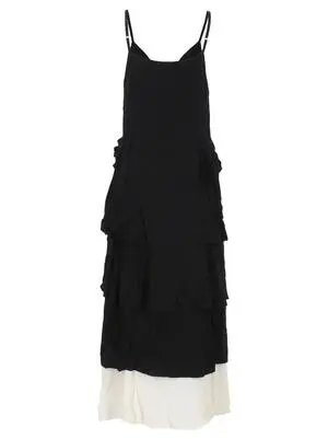Fiorucci Midi Tiered Ruffled Dress - Black