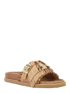 COLORS OF CALIFORNIA Fringed Buckle-fastening Sandals - Brown