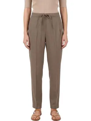 Fabiana Filippi Cream Drawstring Trousers - Mud
