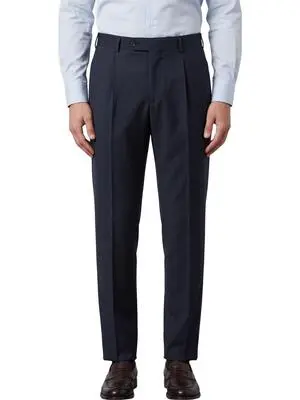 PT TORINO Slim Fit Tailored Trousers In Pure Virgin Wool - Blue