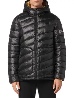PLEIN SPORT Quilted Padded Nylon Down Jacket - Black