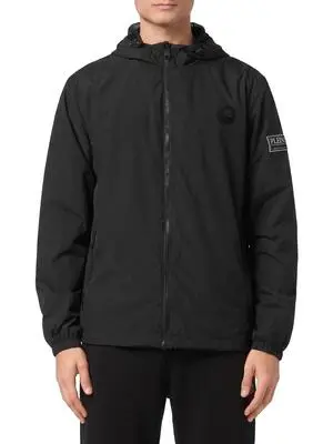 PLEIN SPORT Zip-up Hooded Jacket - Black