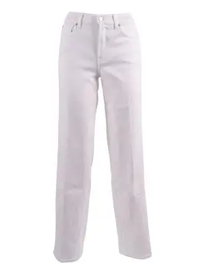 7 For All Mankind Stovepipe Straight Jeans - White