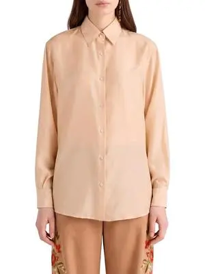 Momoni Classic Silk Shirt - Pink