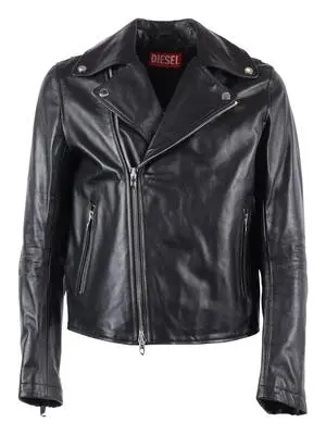 DIESEL® L-eo-wrd Leather Biker Jacket - Red