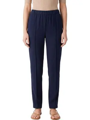 Fabiana Filippi Straight Viscose Blend Trousers - Blue