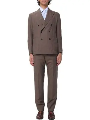 Tagliatore Double-breasted Virgin Wool Suit - Brown