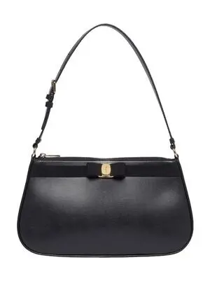 FERRAGAMO Vara Bow Shoulder Bag - Black