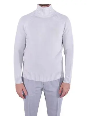 Eleventy Ribbed Turtleneck Knitted Sweater - White