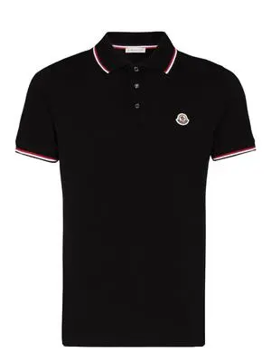 Moncler Moncler Logo Patch Short-Sleeved Polo Shirt Black
