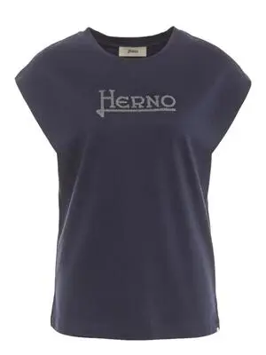 Herno Logo Embellished Crewneck T-shirt - Black