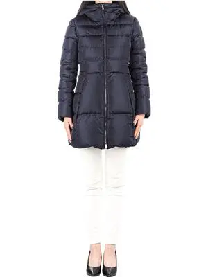 Prada Long Sleeve Down Jacket With Hood - Navy