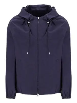 LANVIN Drawstring Hooded Windbreaker Jacket - Black
