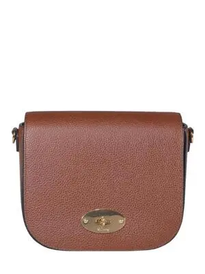 Mulberry Logo Plaque Foldover Small Crossbody Bag - Brown
