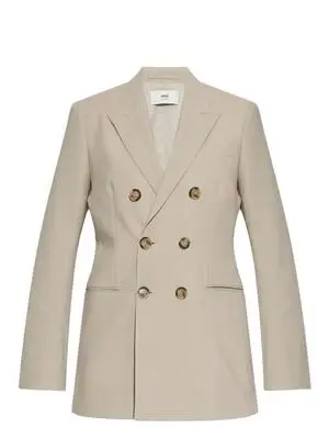 Ami Double-breasted Tailored Blazer - Nude